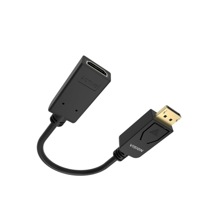 4K DisplayPort DP 1.3 to HDMI adapter cable. 4K. 60Hz. Black, 22cm. Pr ...