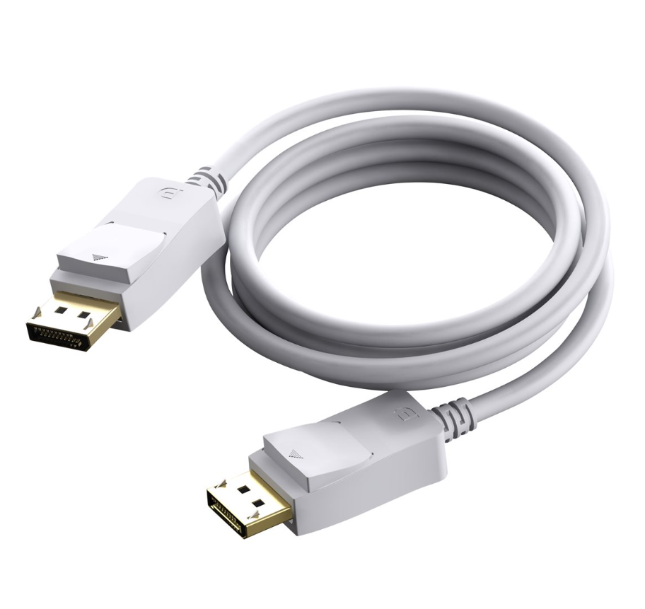 DisplayPort to DisplayPort cable lead 2m. White. VISION – SureLookIT.com